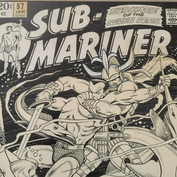 Marvel | Wall Decor | Submariner Art Matted Comic Ocean Sea Marvel ...